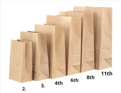 China Restaurant takeout brown kraft paper carry retail takeout lunch food packaging bread SOS paper bag without handle for sale