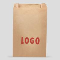 China Wholesale Custom Printing Pinch Bottom Open Mouth Bags Natural Brown Kraft Paper Flat Tissue Bag for sale