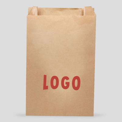China Wholesale Custom Printing Pinch Bottom Open Mouth Bags Natural Brown Kraft Paper Flat Tissue Bag for sale