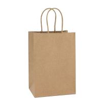 China Custom Brown Kraft Paper Bags With Handles For Clothing Shoes Fur Packaging for sale
