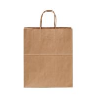 China Promotion In-Stock Durable Brown Kraft Paper Bag Reusable For Packaging Clothing Shoes Fur Shop Use With Custom Logo for sale