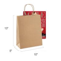 China Customized Kraft Paper Bag With Logo Khaki Flexographic Printing High Quality Packaging For Supermarket Shopping And Promotions for sale