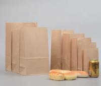China Plain brown kraft paper food bag without handles for sale