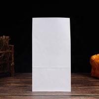 China Takeaway Packaging Flat Square Bottom Grease Proof Custom Deli Greaseproof Food Delivery Paper Bag With No Handle for sale