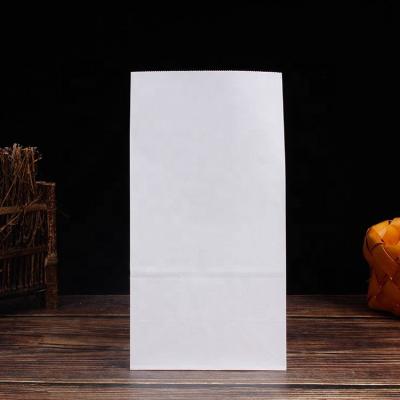 China Takeaway Packaging Flat Square Bottom Grease Proof Custom Deli Greaseproof Food Delivery Paper Bag With No Handle for sale