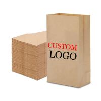 China Promotion OEM Customized Square Bottom Oil-Proof Greaseproof Kraft Food Bags Square Bottom For Pizza Take-Out Custom Coated for sale