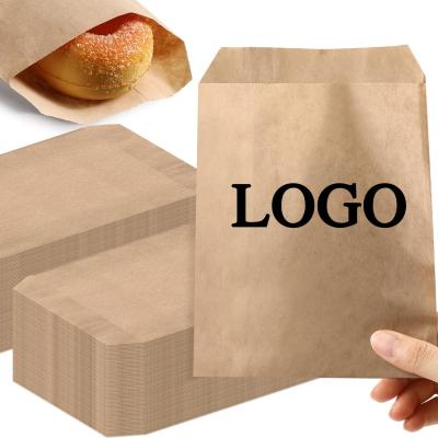 China Super Eco-Friendly Brown Kraft Paper Crafts For Food Packing Reusable Doughnut Cookies Bread Bag For Takeout For Jelly Salad for sale
