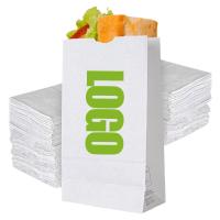 China Biodegradable Kraft Paper Disposable Bags For Grocery Packaging Bread Fruit Vegetable Drinks Custom White Without Handles for sale