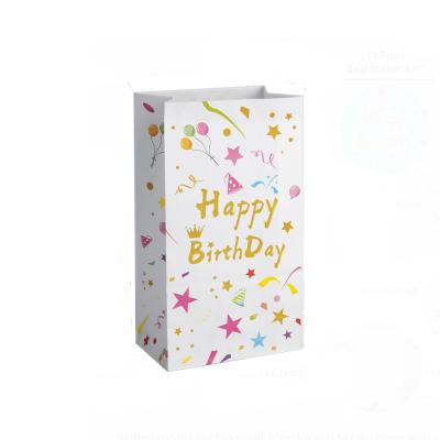 China Degradable White Kraft Paper Bag  Fine Printing  Handle For Party Gift Food Packaging for sale