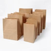 China Port Fast Food Paper Bag Packaging Bags Print Bread Packaging Customize Heat Seal Disposable Kraft Paper Brown Bag for sale