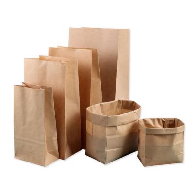 China Greaseproof Disposable Customized Logo Size Food Grade Packaging Paper Sandwich Bread Dessrt Baking Bag Without Handle Kraft for sale