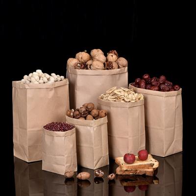 China Customized Printed Your Own Logo Food Grade Packaging Bag Recycled Kraft Brown Paper Pouch Stand Up Gift Square Bottom Bag for sale