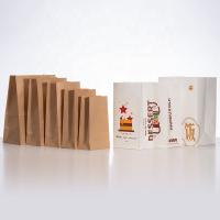 China Wholesale Bread Takeaway Food Packaging Bag White Kraft Paper Bags With No Handle for sale