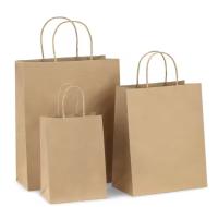 China Custom printed white kraft paper bag with twisted handle, digital printing for clothing and food, take away with your own personalized logo for sale