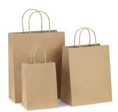 China Custom printed white kraft paper bag with twisted handle, digital printing for clothing and food, take away with your own personalized logo for sale