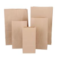China Custom Food Grade Kraft Paper Bag Recycled Brown Bag With Logo Printed Eco-Friendly Paper Bags Flat Bottom Biodegradable for sale