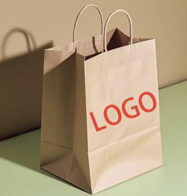China Customized Recyclable Brown Kraft Paper Bags Suitable Cake Take Out Eco-Friendly Takeout Containers for sale