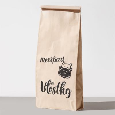 China Custom Logo Offset Printing Kraft Paper Bags for Bread Sandwich-Recyclable Disposable Spout Top Packaging for Cafe Restaurant for sale