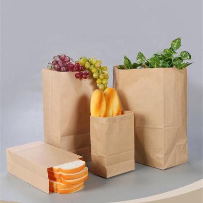 China Double Layer Film Bag Food Grade Non Coated Donut Baguette Bread Bag Pointed Bottom Custom Printed Kraft Packaging Bag for sale