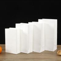 China Custom Made Take Away Fast Food Kraft Paper Bag Square Bottom Brown White Kraft Food Paper Bags For Foods for sale