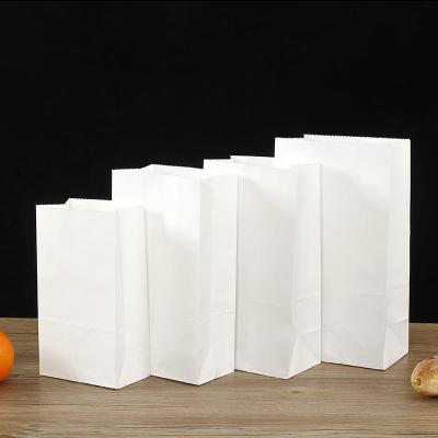 China Custom Made Take Away Fast Food Kraft Paper Bag Square Bottom Brown White Kraft Food Paper Bags For Foods for sale