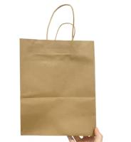 China Wholesale brown compostable twisted handle recyclable shopping reinforced gift paper tote bag for sale