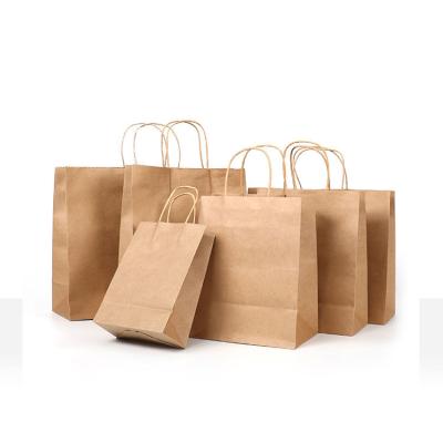 China Custom High Quality Biodegradable Recyclable Kraft Paper Bag Twisted Handle Offset Printing For Promotion Retail Gift Packaging for sale