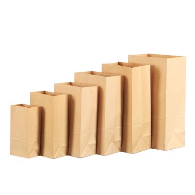 China Custom Cheap Food Packaging Brown Kraft Paper Bread Bag, Wholesale Accept Custom Greaseproof FOOD PAPER BAG for sale
