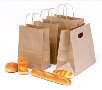 China Custom Fast Food Bag Factory Food Carry Bag Takeout Kraft Paper Bags With Or Without Greaseproof for sale