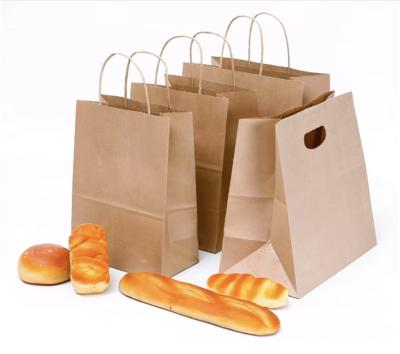 China Custom Fast Food Bag Factory Food Carry Bag Takeout Kraft Paper Bags With Or Without Greaseproof for sale
