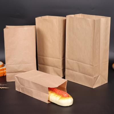 China Brown Kraft Paper Bags Biodegradab Takeaway Food Packaging Bags For Bakery Cookies Snacks Sandwiches for sale