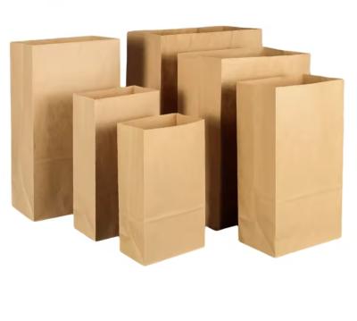 China Custom Bio Degradable Disposable Brown Kraft Paper Bags For Food Takeaway Delivery Bag for sale