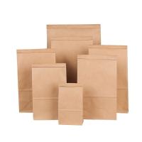 China Brown Kraft Paper Bag Bread Paper Packaging Bag Fast Food Take Away Shopping Bag With Twisted Handle for sale