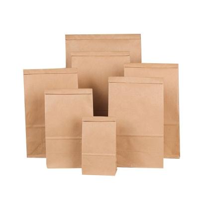 China Brown Kraft Paper Bag Bread Paper Packaging Bag Fast Food Take Away Shopping Bag With Twisted Handle for sale