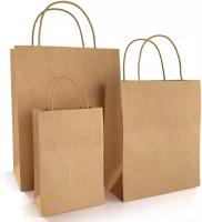 China Recyclable Wholesale Custom Logo Printed Food Grade Disposable Store Giveaway Bags Recycled Brown Kraft Paper Bag for sale