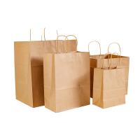 China Reusable Shopping Bag  Twisted Handle Bag Takeaway Food Packaging Brown Paper Bag for sale