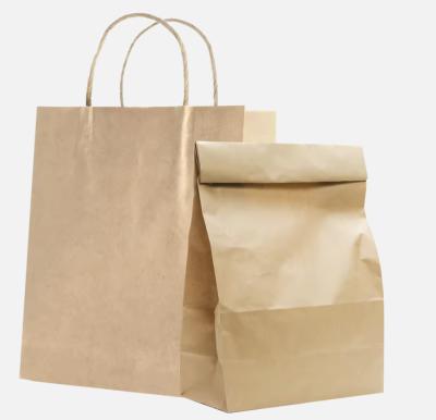 China Customized promotional design, personalized kraft paper bag logo printing, gift packaging, handle bag for shopping and food delivery for sale