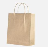 China Customized logo white kraft paper bag with handle, recyclable, perfect for take-out fast food, classic clothing, gifts, and colorful promotions for sale