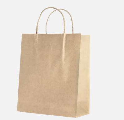 China Customized logo white kraft paper bag with handle, recyclable, perfect for take-out fast food, classic clothing, gifts, and colorful promotions for sale