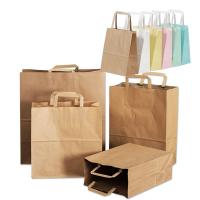China Kraft Paper Bags With Twisted Handle And Lamination Shopping Packaging Pouch For Supermarket Promotion for sale