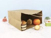 China Best-selling low-priced food-grade brown kraft paper twisted flat-handle kraft paper shopping bags for sale for sale