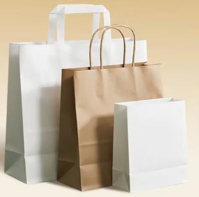 China Custom-printed recyclable kraft paper shopping bags are reusable and feature your own logo, suitable for shopping and takeout for sale