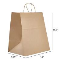 China Oversized paper shopping and gift bag with logo printed on kraft paper bag with twisted handle for sale
