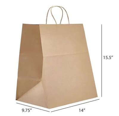 China Oversized paper shopping and gift bag with logo printed on kraft paper bag with twisted handle for sale