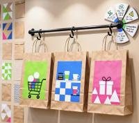 China Customized thick twisted handle brown kraft paper bag for supermarket shopping, promotion, freshness/food brand, eco-friendly for sale
