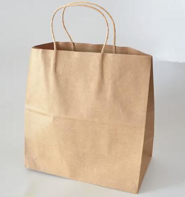 China Wholesale ordinary brown kraft paper shopping bags, food-grade takeout handbags, retail portable gift bags with twisted handles for sale