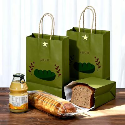 China Eco-Friendly Kraft Paper Bag For Fast Food Take-Away And Shopping Custom Logo Brown for sale