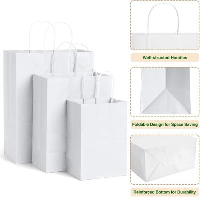 China Eco-Friendly Custom Logo Printed Kraft Paper Shopping Bag Twisted Handle Biodegradable Retail Gift Packaging Tote Candle Craft for sale
