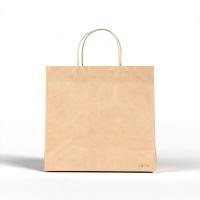China Custom Retail Grocery Birthday Wedding Party Natural Recycled Twiststring Handle Blank Paper Shopping Bags for sale