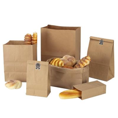 China Custom Food Grade Kraft Paper Bag Recycled Brown Bag With Logo Printed Eco-Friendly Paper Bags Flat Bottom Biodegradable for sale